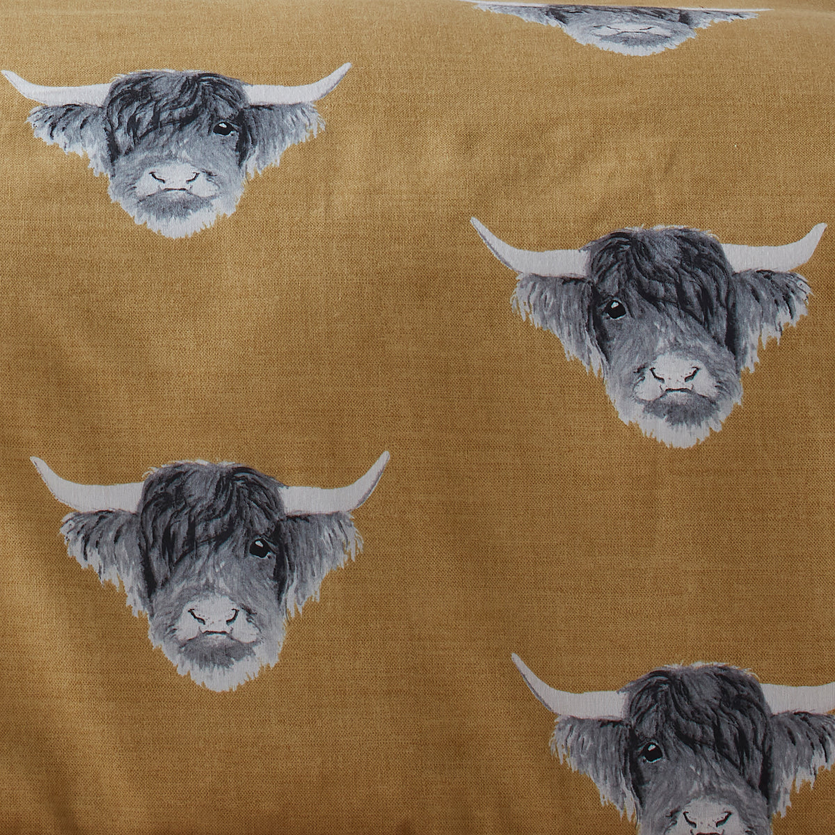 Duvet Cover Set Highland Cow by Fusion Snug in Ochre – Stylish Home