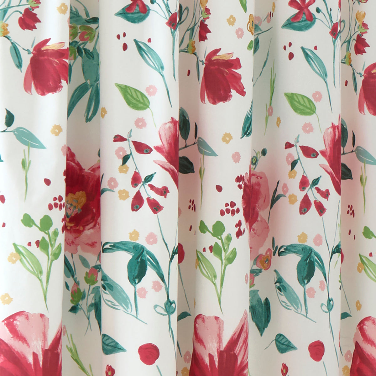 Pair of Pencil Pleat Curtains Abstract Poppy by Dreams & Drapes Design ...