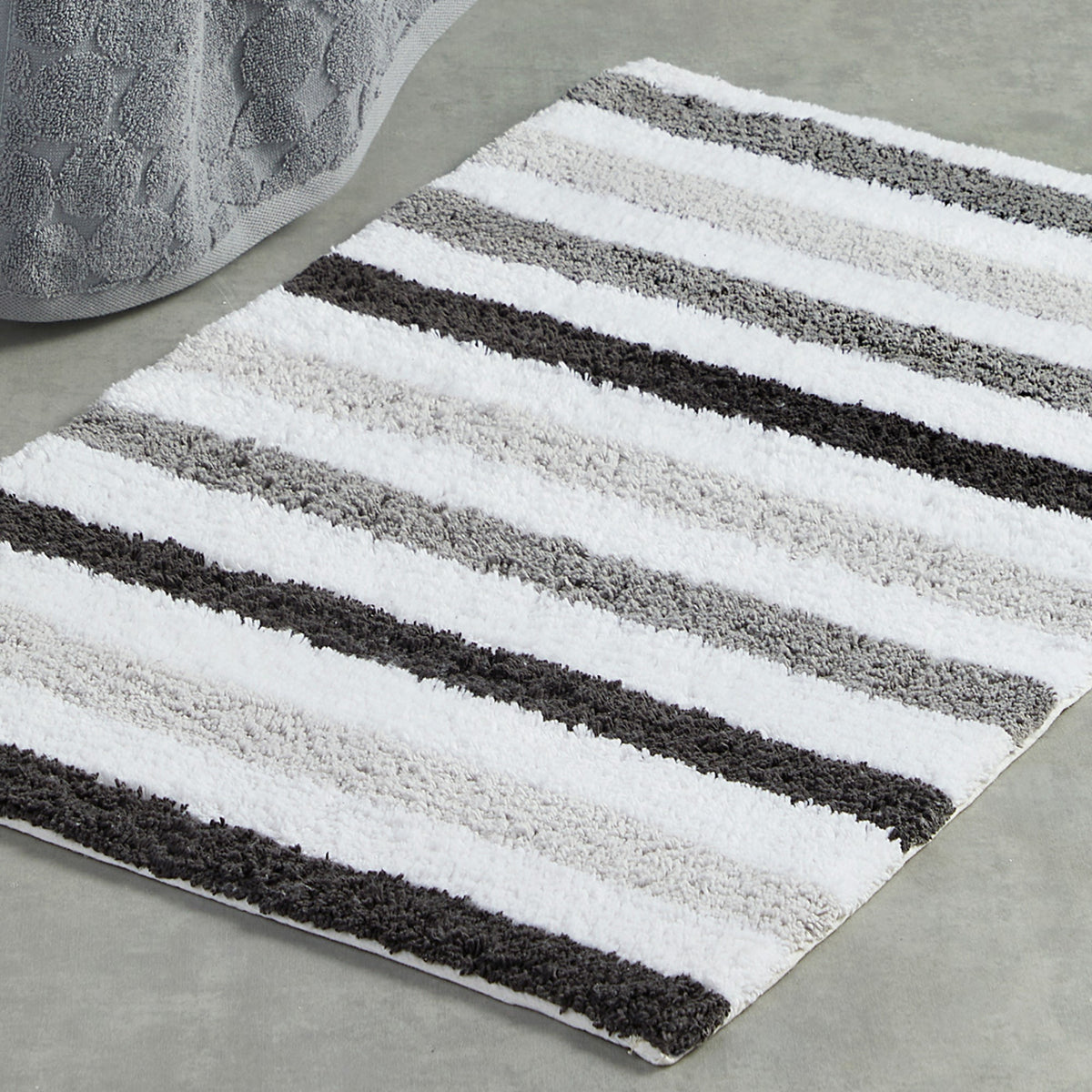Bath Mat Carlson Stripe by Fusion Bathroom in Grey – Stylish Home