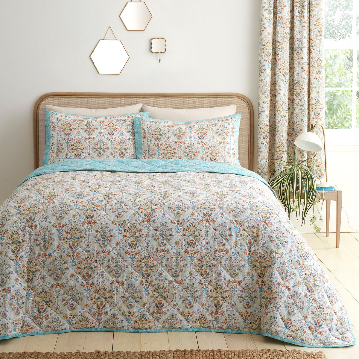 Bedspread Edena Decorative Floral by Dreams & Drapes Design in Natural ...