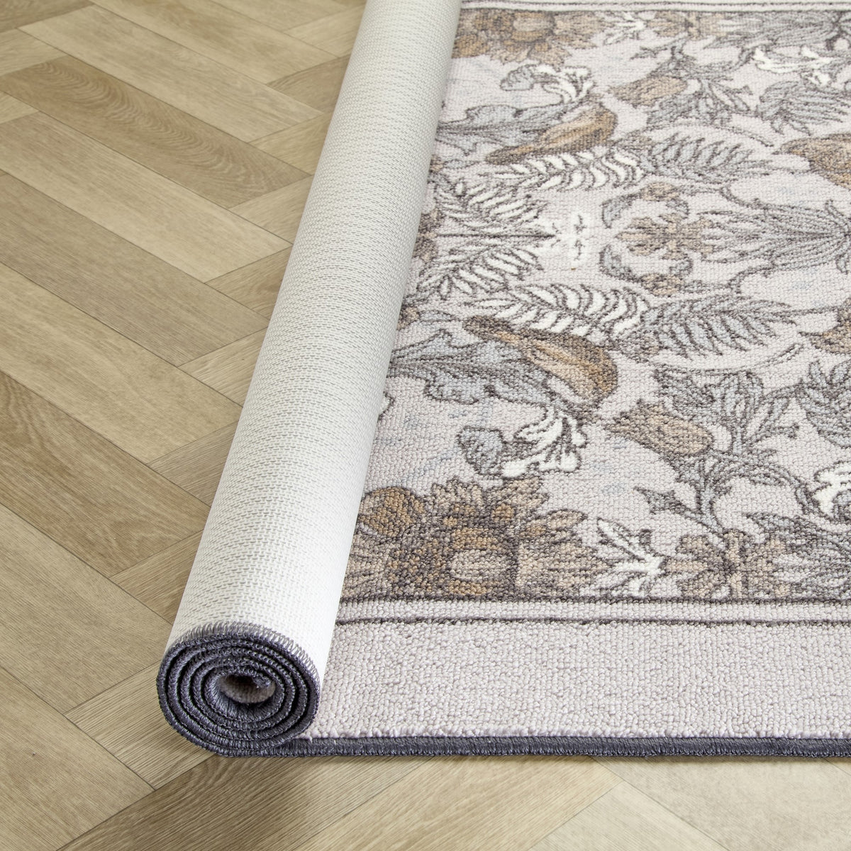 Washable Rug Finch & Flower by Dreams & Drapes Design in Natural ...