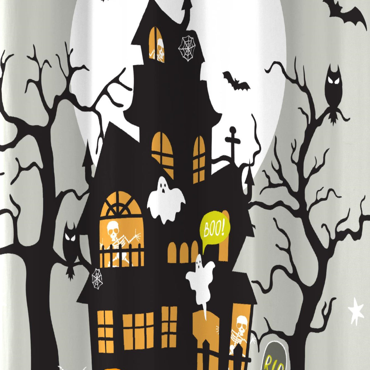 Eyelet Single Panel Door Curtain Halloween Haunted House by Bedlam in ...