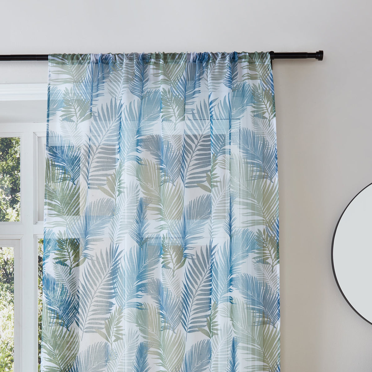 Voile Panel Tropical by Fusion in Teal – Stylish Home